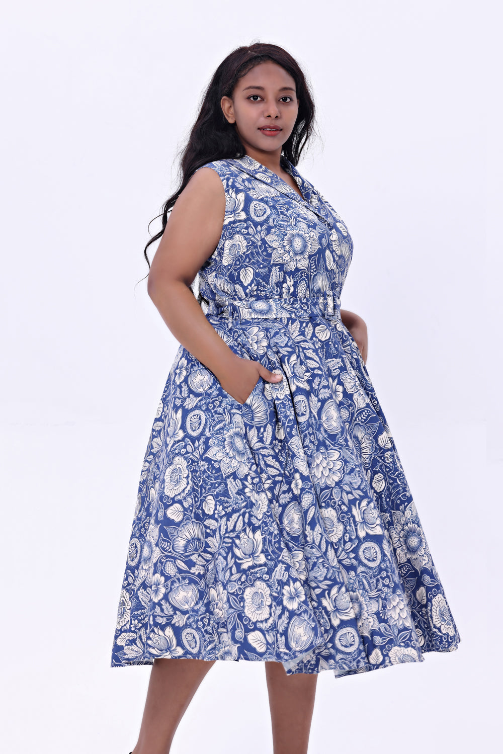 "Jani" Blue Monochrome Florals – Miss Lulo